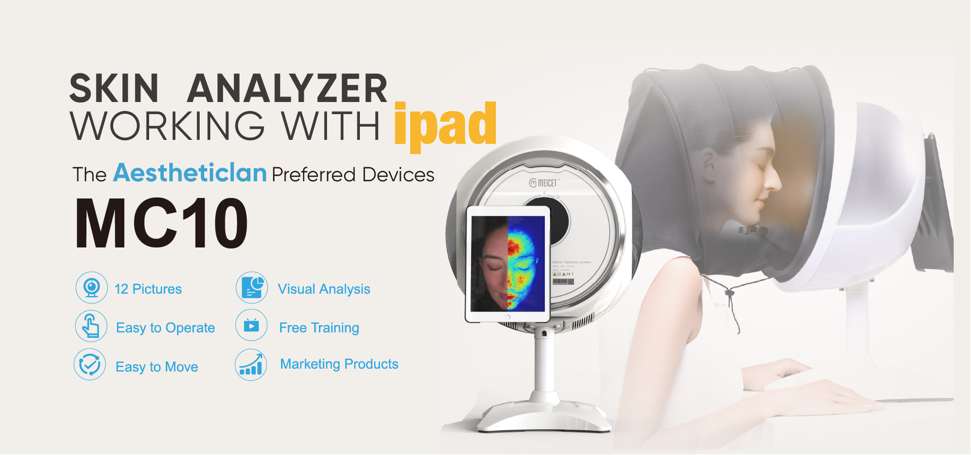 Meicet | China MEICET MC10 Magic Mirror Digital Skin Analyzer with CN Plug Type Skin Wrinkle ...